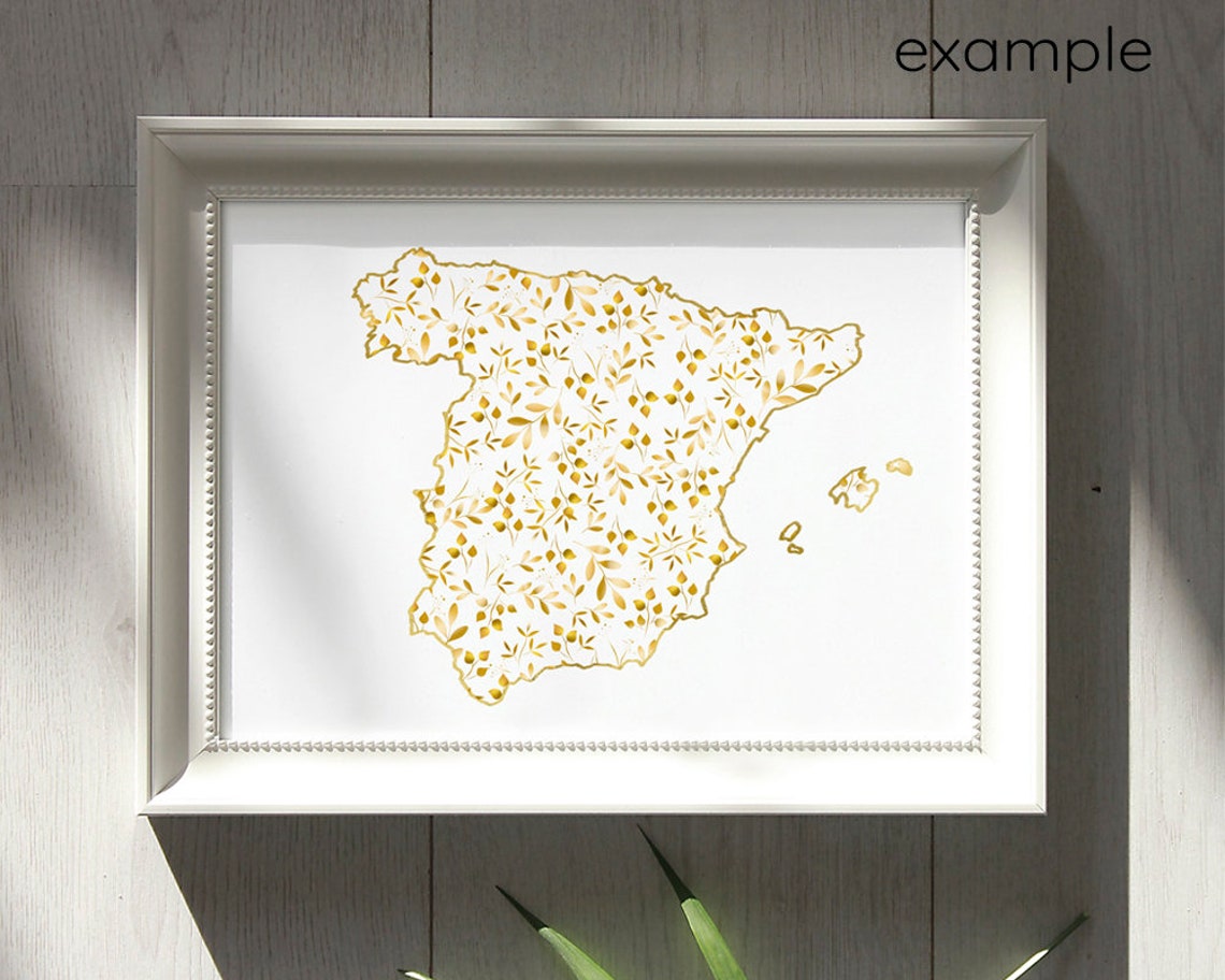 Spain Map Clipart Watercolor Spain Map of Spain Watercolor - Etsy