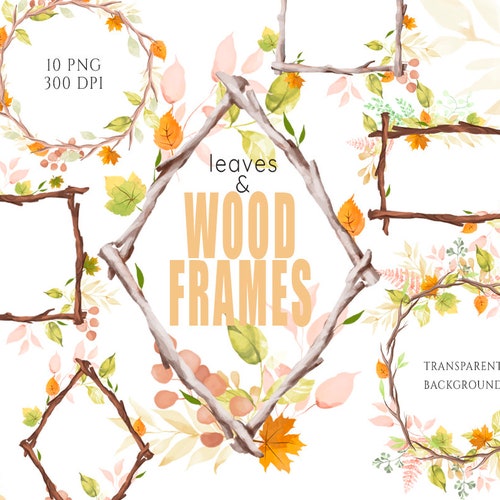 Greenery Fall Frame Clipart Leaf Leaves Frames Woodland Vector - Etsy