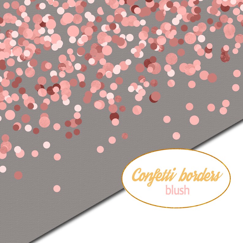 Watercolor Blush Confetti Pink Confetti Clipart Blush Party | Etsy