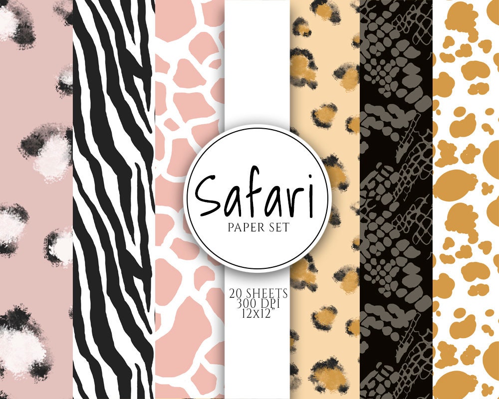 Safari Digital Paper Seamless Textures African Prints - Etsy