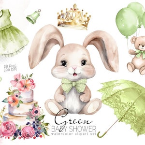 Watercolor Baby Shower Clipart, Newborn Baby, Nursery Clipart, Neutral ...