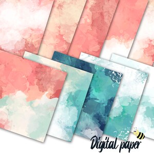 Watercolor Digital Paper, Paint Splatter, Watercolor Background ...