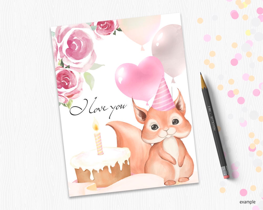 Forest Party Animals Watercolor Woodland Animals Clipart | Etsy