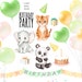 Party Animals Watercolor, Safari Animals Clipart, Elephant, Baby Shower ...