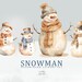 Snowman Clipart, Christmas Snowman, Watercolor Snowman, Winter Clipart ...