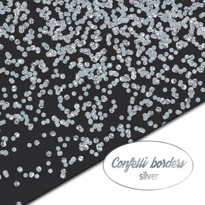 Silver Confetti Overlays, Glitter Confetti Borders, Silver Party ...