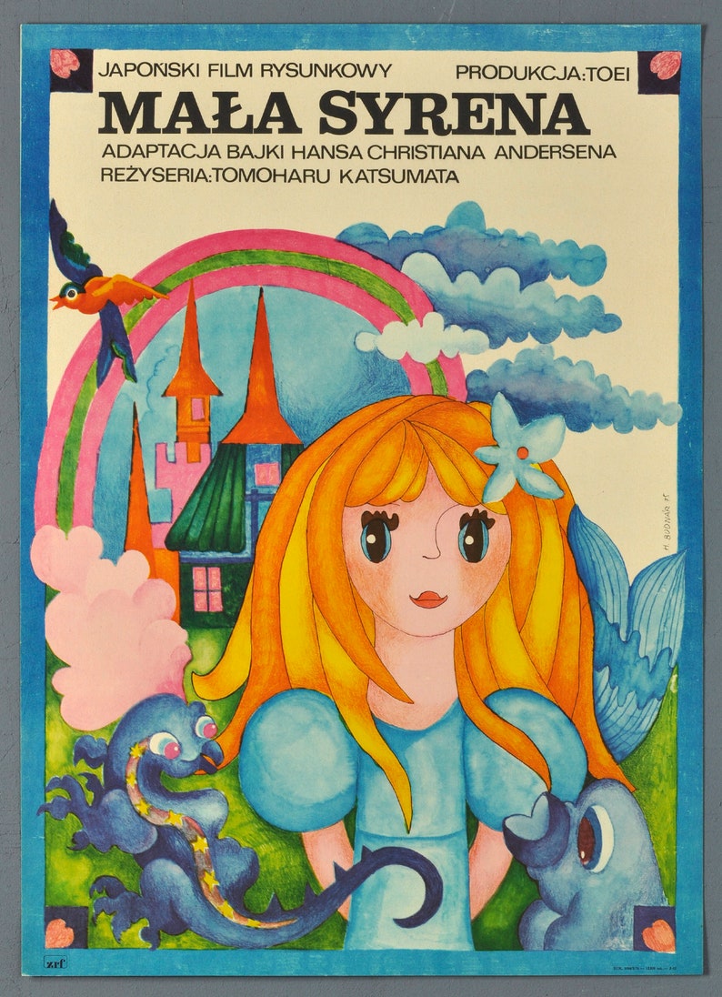 The Little Mermaid ORIGINAL 1975 Polish Movie Poster - Hans Christian ...
