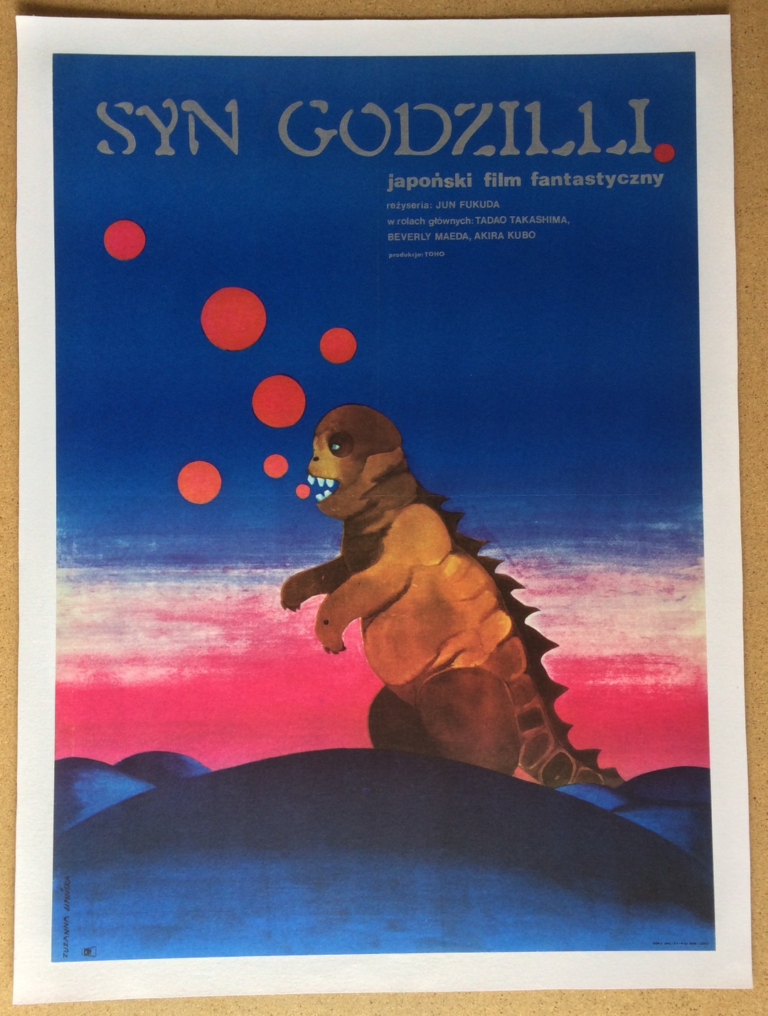 Son of Godzilla ORIGINAL 1974 Polish Movie Poster Jun Fukuda - Etsy