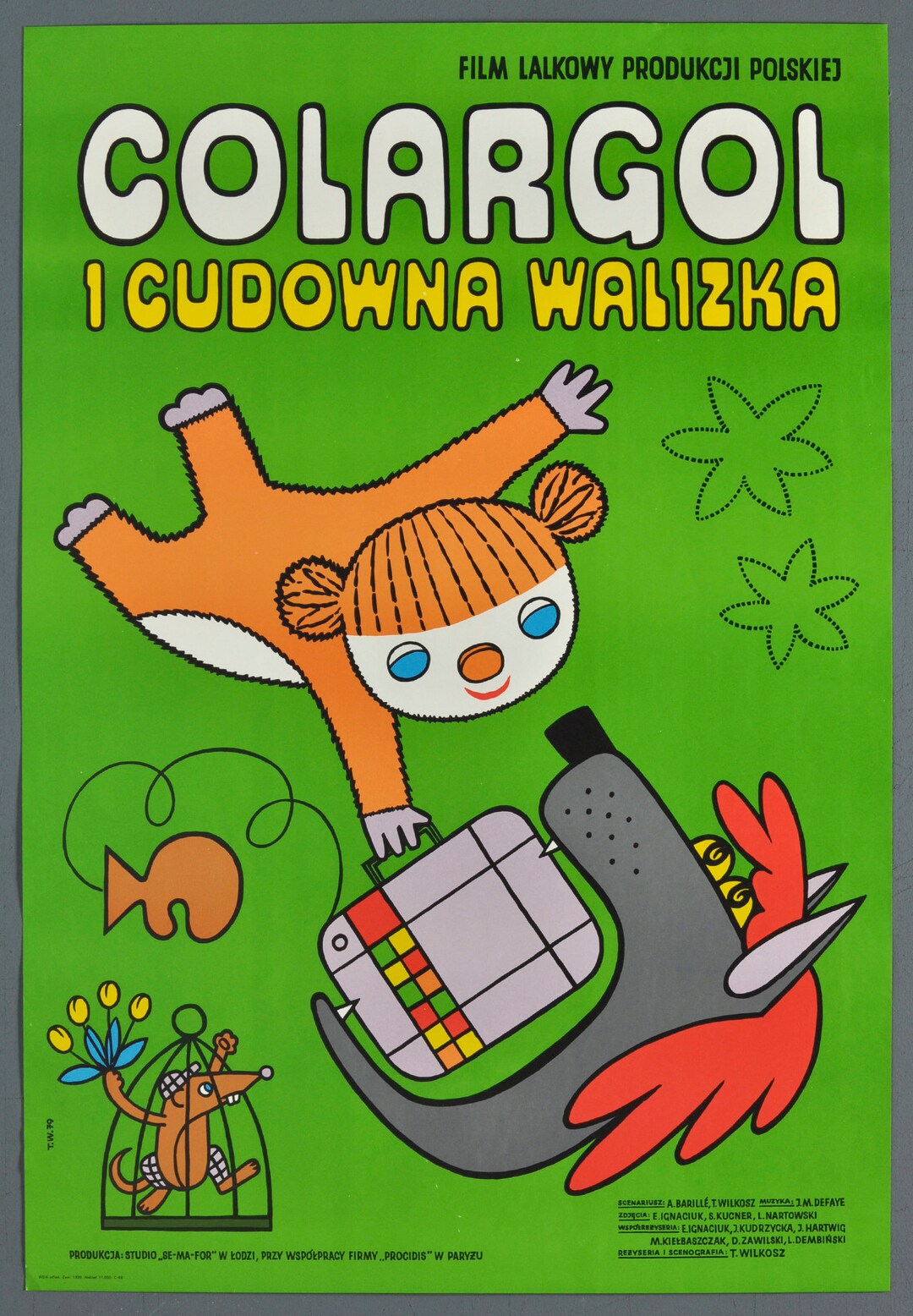 Colargol and the Magic Suitcase ORIGINAL 1979 Polish Movie Poster ...