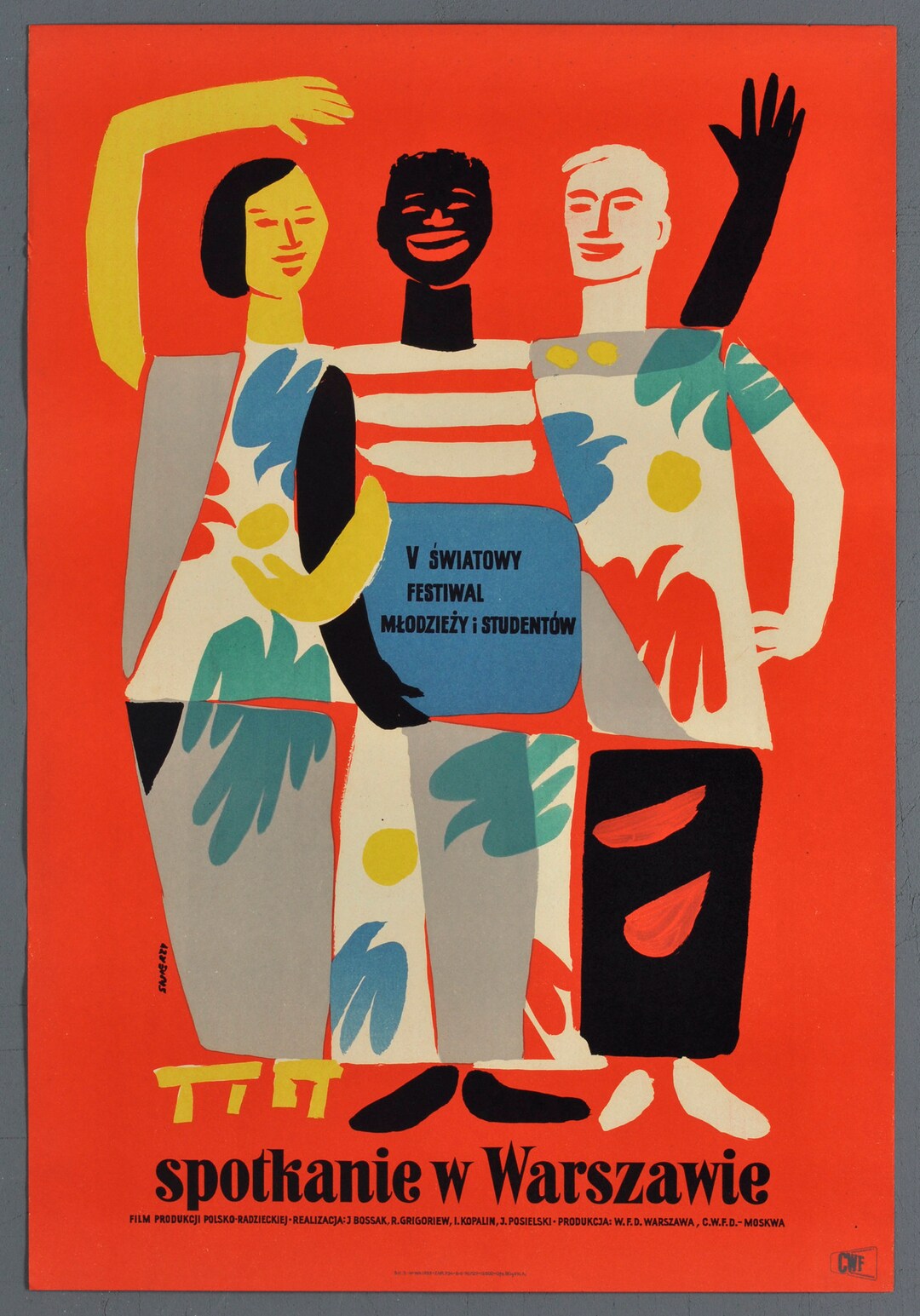 Meeting in Warsaw ORIGINAL 1955 Vintage Polish Movie Poster - Jerzy ...