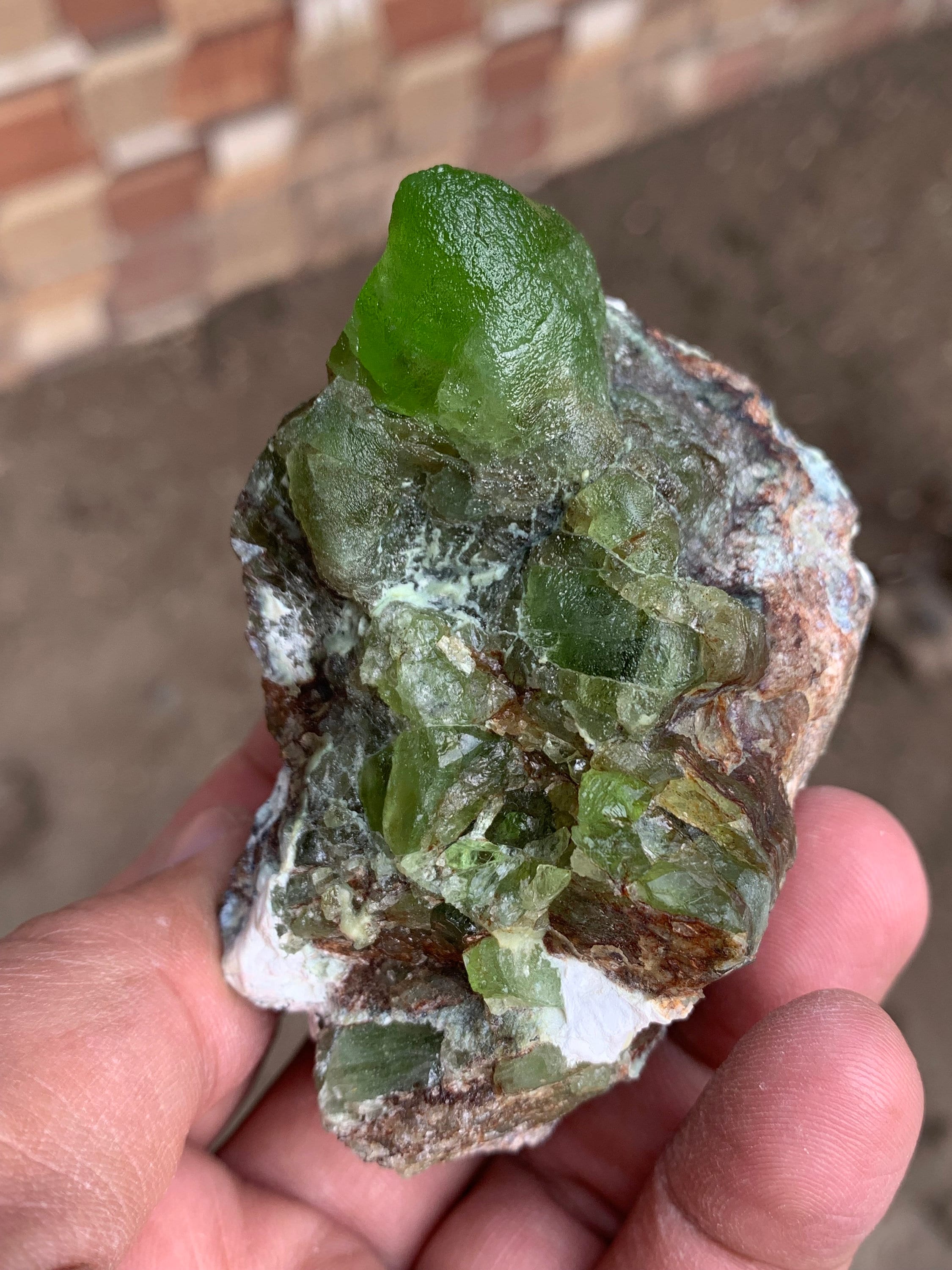 Peridot Mineral Specimen,natural Green Peridot, Peridot on Matrix ...