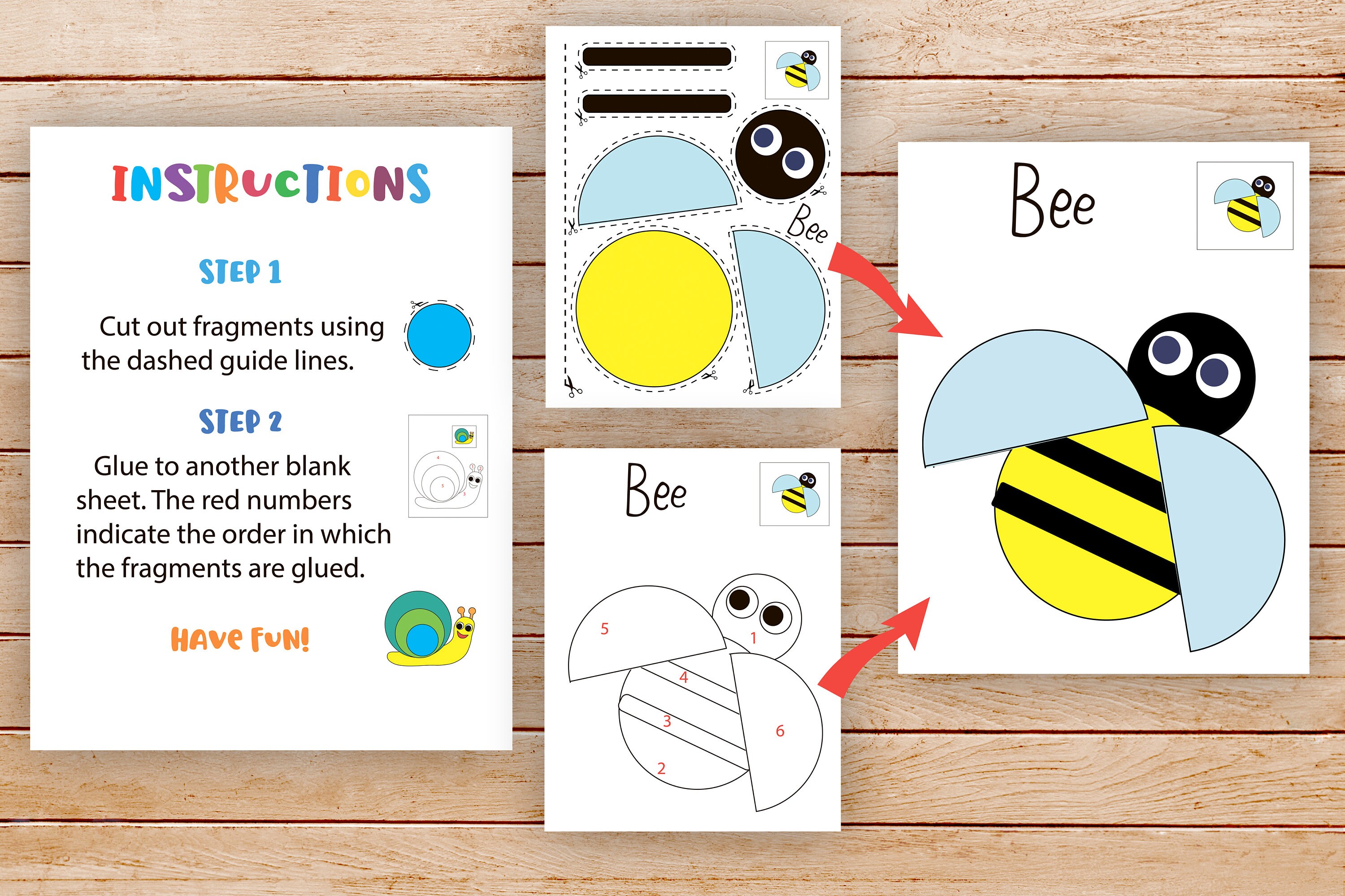 Printable Cut and Paste Activities,arrange Insect Body,paper Kids Craft ...
