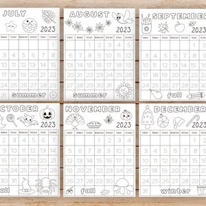 Printable Trace and Color 2023 Calendar Monthly Planner - Etsy