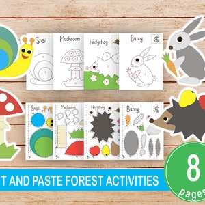 Printable Cut and Paste Activities Forest Cut & Glue - Etsy
