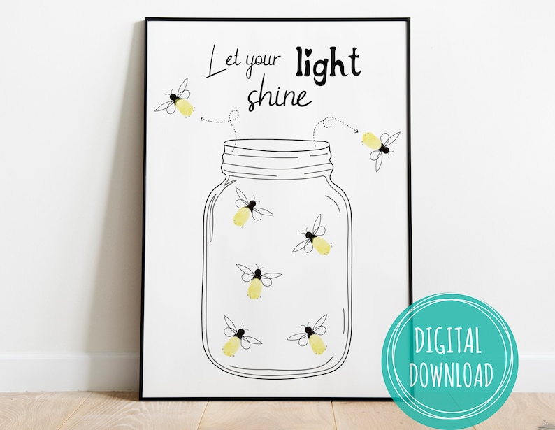 Printable Firefly Fingerprint Art, Fingerprint Craft, Lightning Bug ...