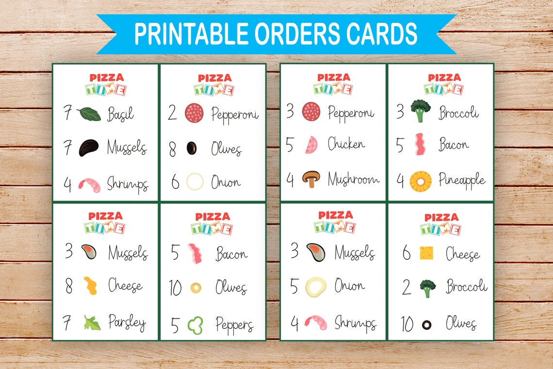 Printable Pizza Toppings Game, Pizza Party Create Your Own Pizza ...