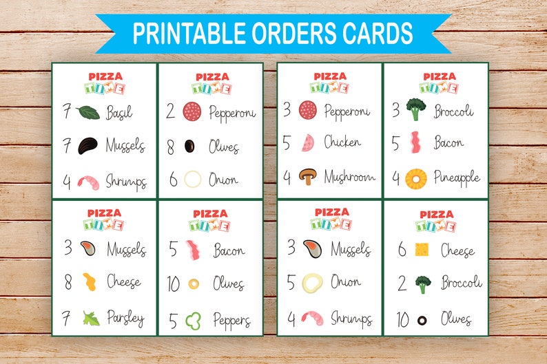 Printable Pizza Toppings Game, Pizza Party Create Your Own Pizza ...
