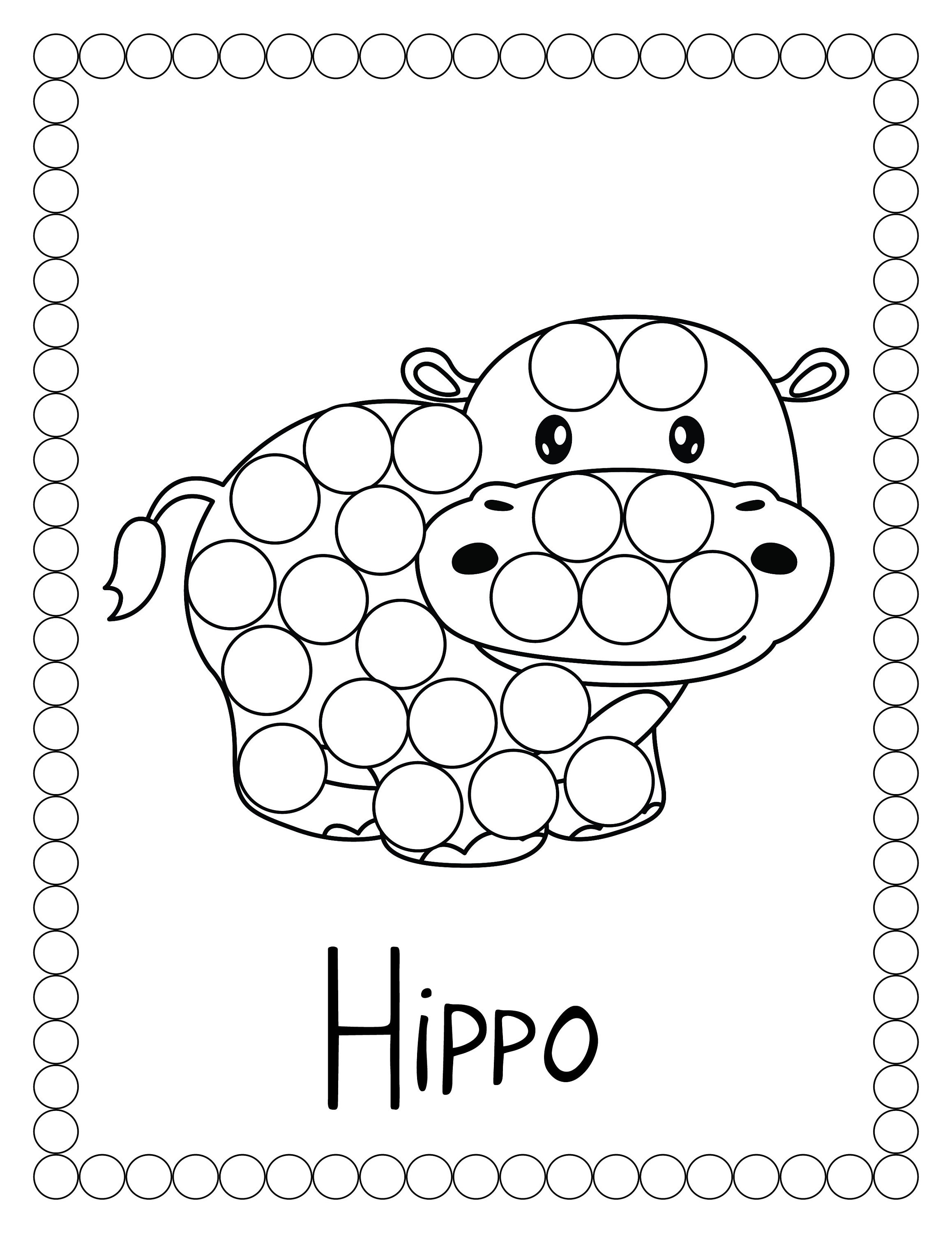 Dot Marker Printable Animal Coloring Book for Kids,do a Dot Activity ...