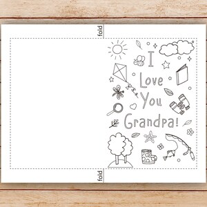 Printable Father's Day Coloring Card 5x7 Colorable | Etsy