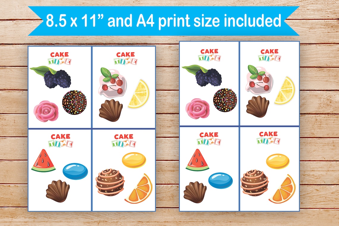 Printable Cake Toppings Game, Cutting Party Create Your Own Cookie ...