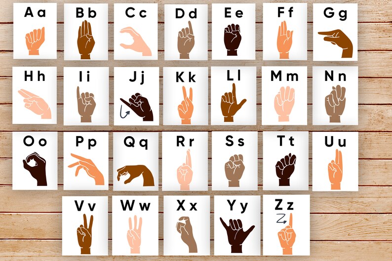 Printable ASL american Sign Language Alphabet Posters - Etsy