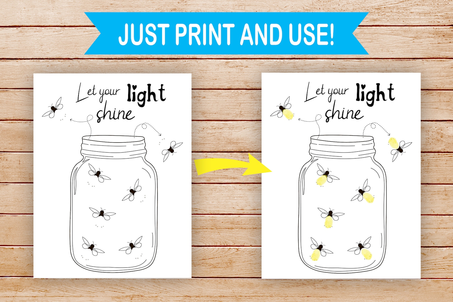 Printable Firefly Fingerprint Art, Fingerprint Craft, Lightning Bug ...