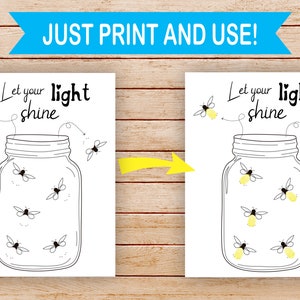 Printable Firefly Fingerprint Art, Fingerprint Craft, Lightning Bug ...