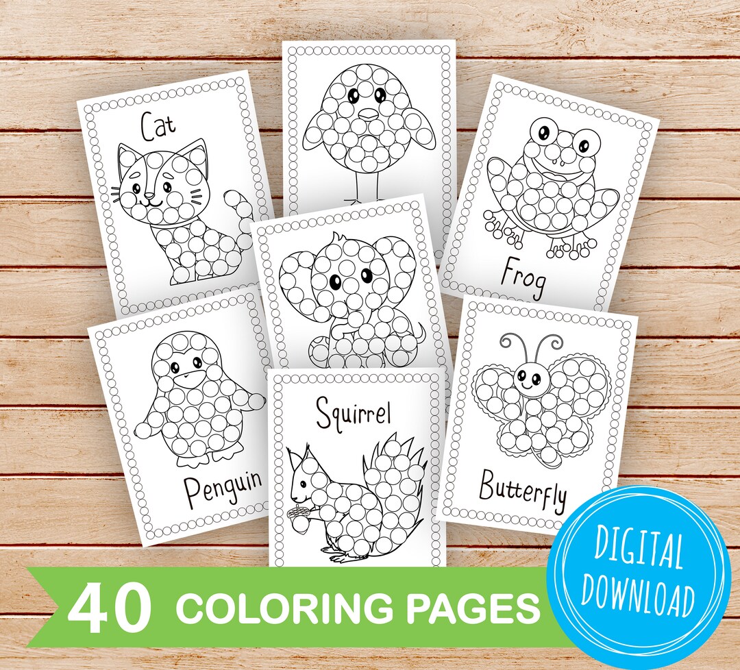 Dot Marker Printable Animal Coloring Book for Kids,do a Dot Activity ...