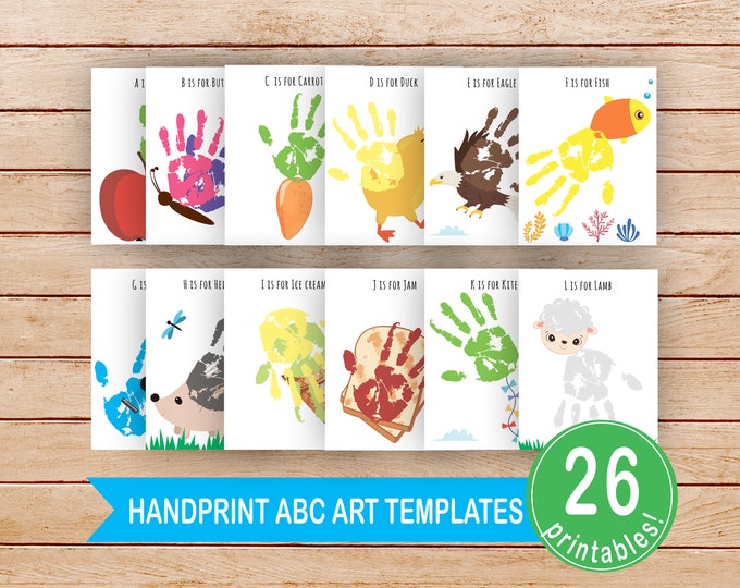 DIY Alphabet Handprint Book, Alphabet Handprint Craft, Preschool ...