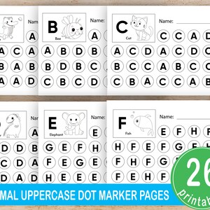Printable Alphabet Dot Markers Uppercase Worksheets DIY - Etsy