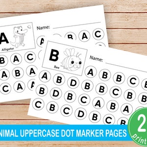 Printable Alphabet Dot Markers Uppercase Worksheets DIY - Etsy