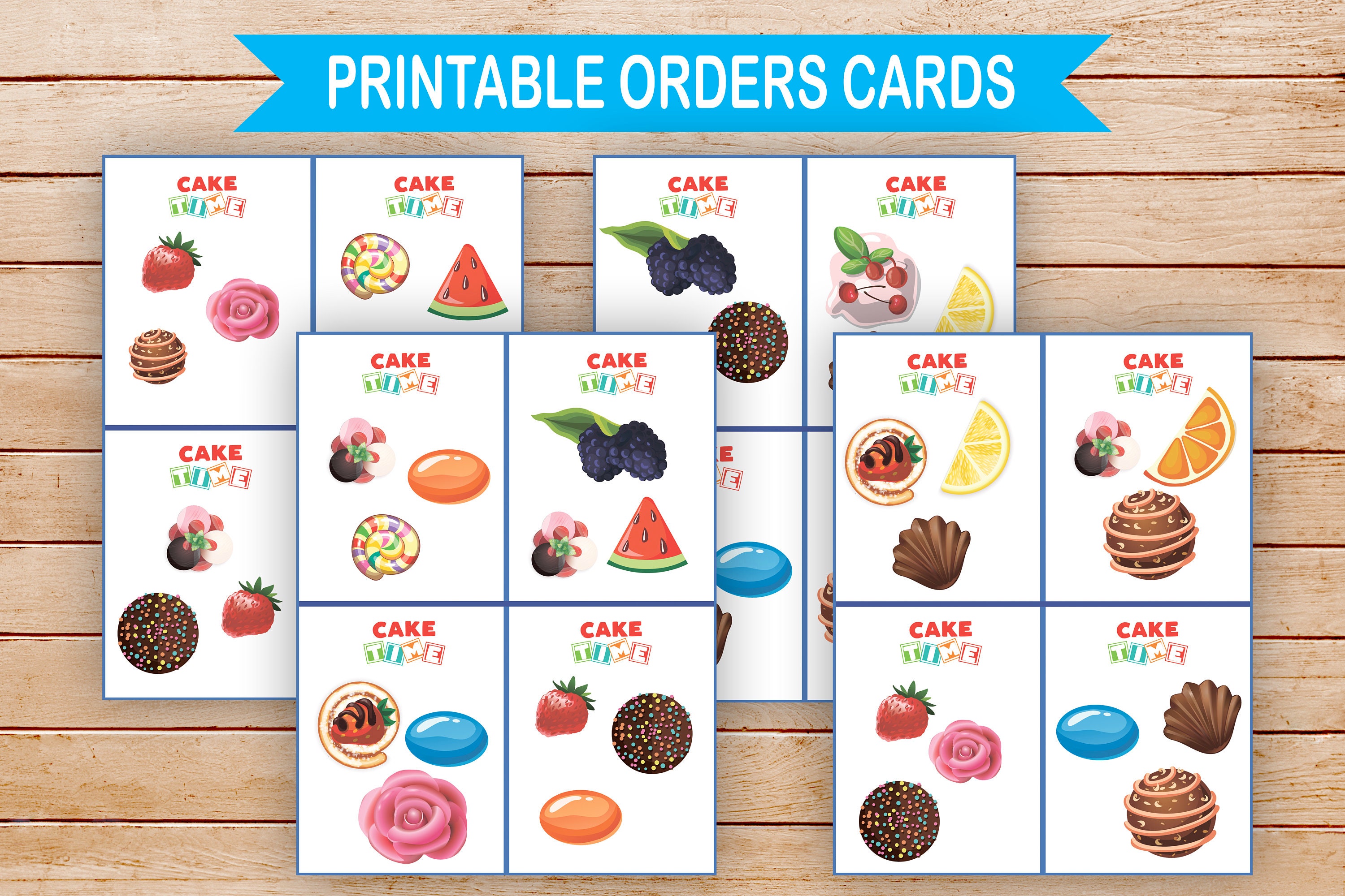 Printable Cake Toppings Game, Cutting Party Create Your Own Cookie ...