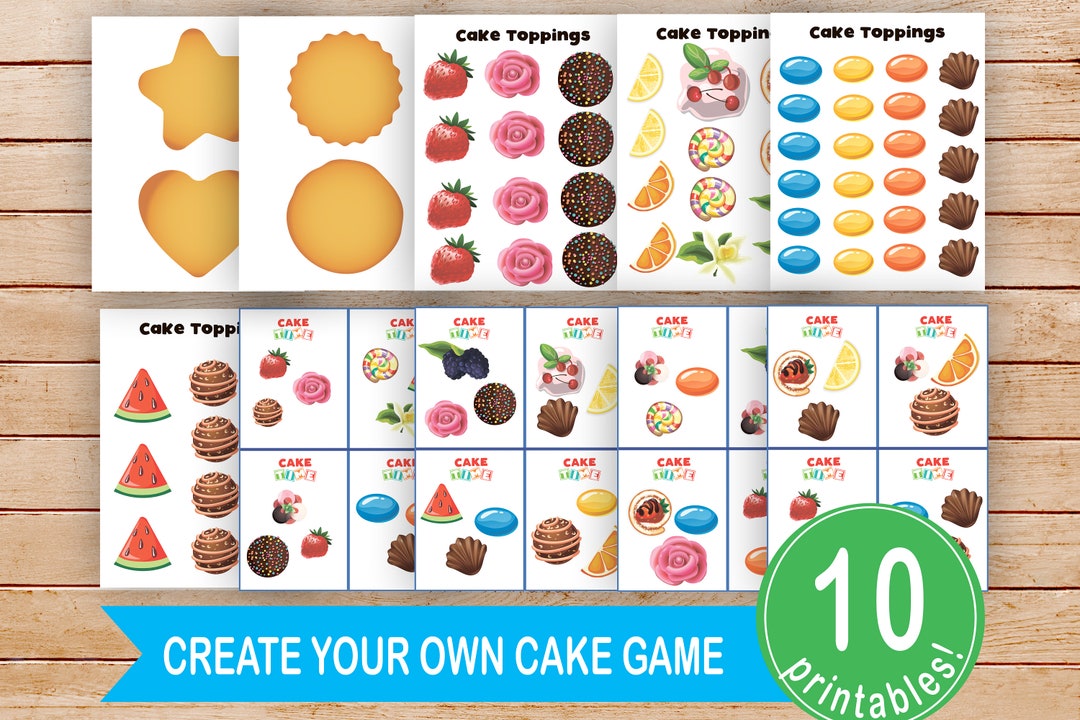 Printable Cake Toppings Game Cutting Party Create Your Own - Etsy