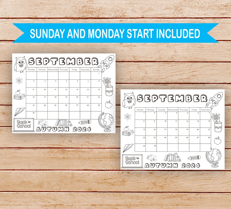 Printable Color 2024 Calendar, Monthly Planner Printable 2024,11 X 8.5 ...