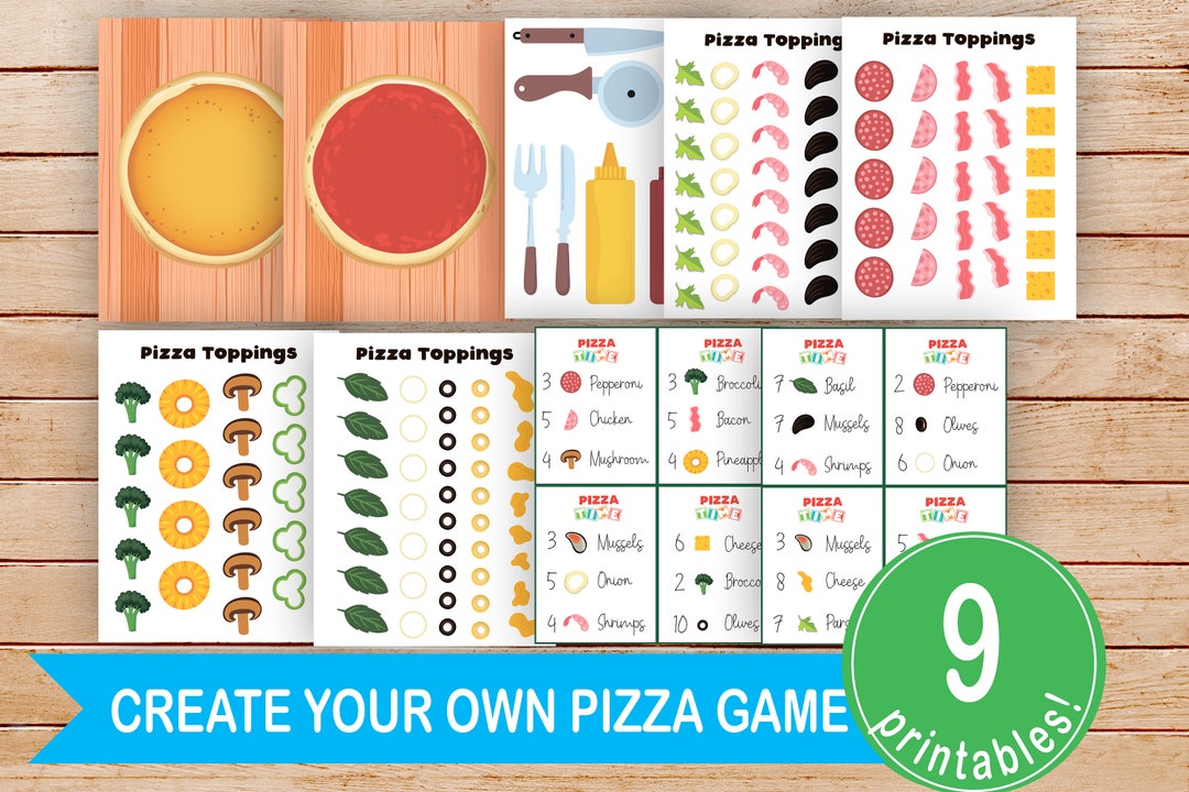Printable Pizza Toppings Game Pizza Party Create Your Own - Etsy