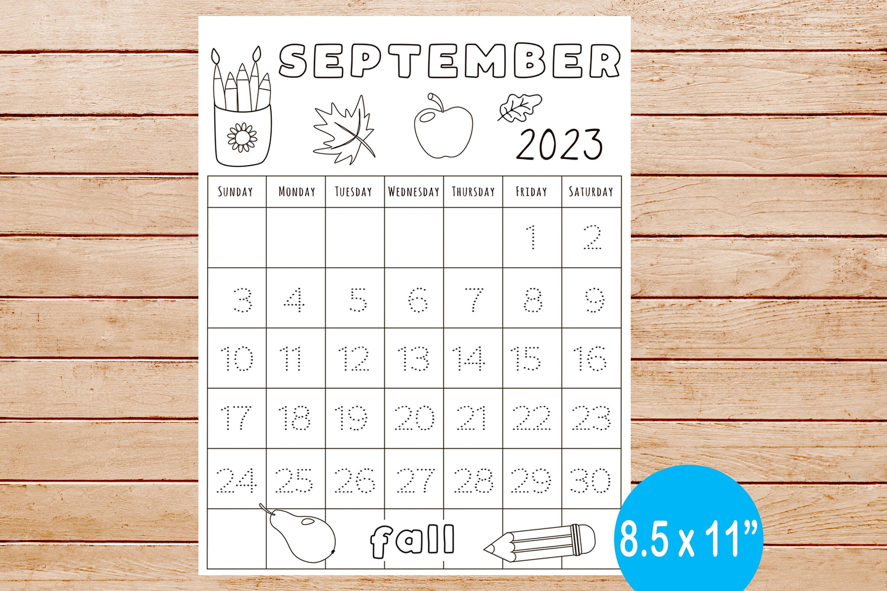Printable Trace and Color 2023 Calendar Monthly Planner - Etsy