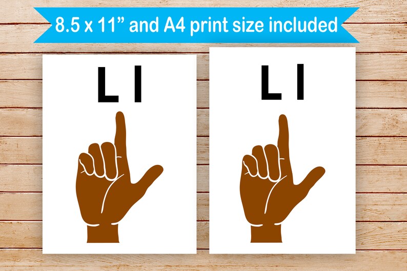 Printable ASL american Sign Language Alphabet Posters - Etsy