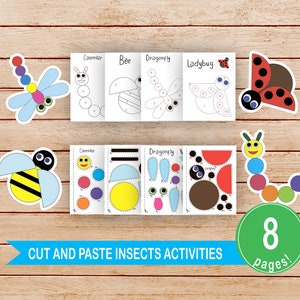Printable Cut and Paste Activities,arrange Insect Body,paper Kids Craft ...