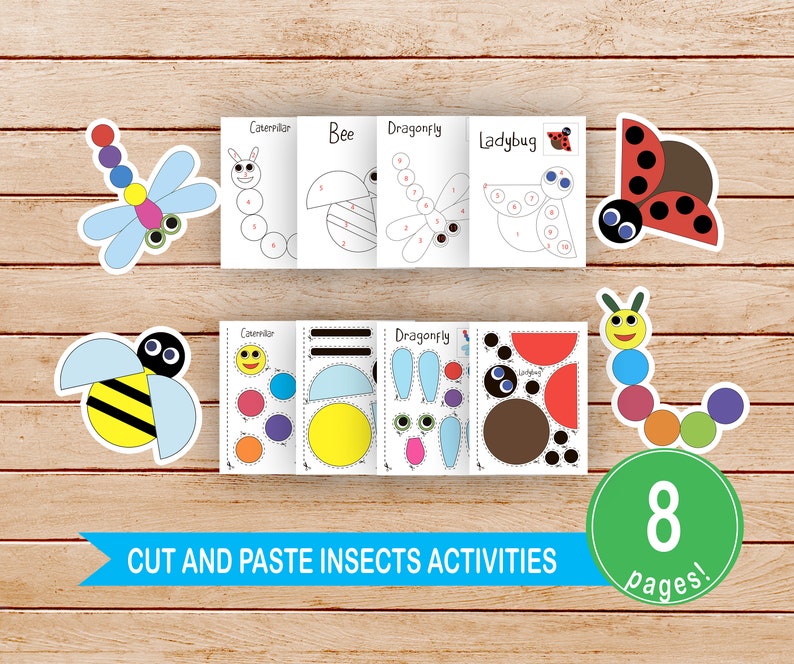 Printable Cut and Paste Activities,arrange Insect Body,paper Kids Craft ...