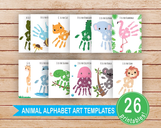DIY Alphabet Handprint Book, Alphabet Handprint Craft, Preschool ...