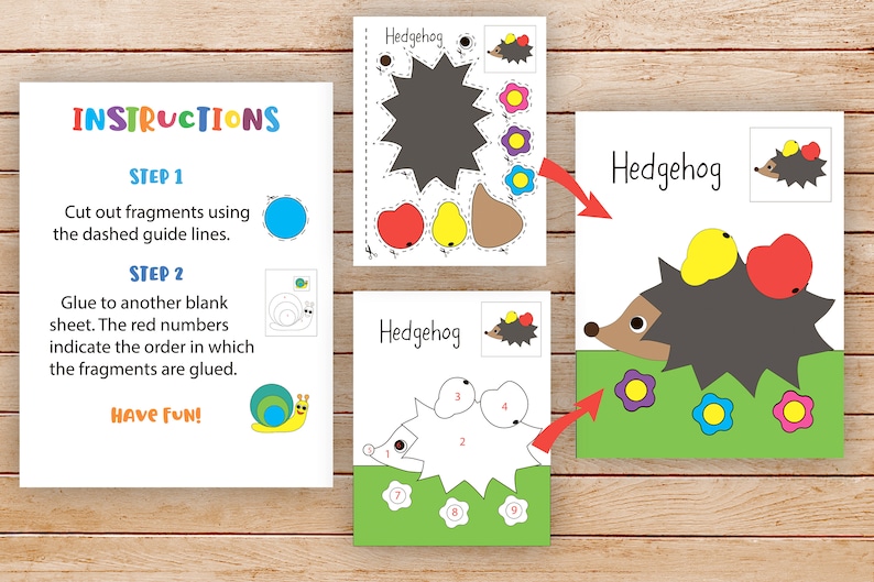 Printable Cut and Paste Activities, Forest Cut & Glue Sheets,paper Kids ...