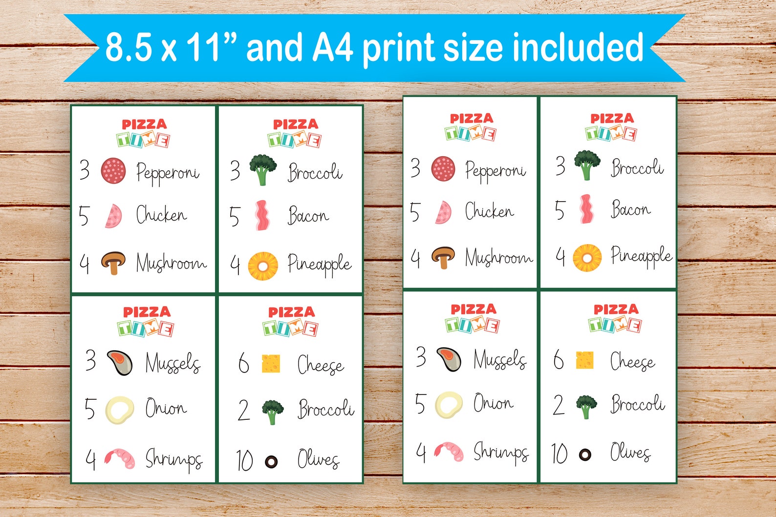Printable Pizza Toppings Game, Pizza Party Create Your Own Pizza ...