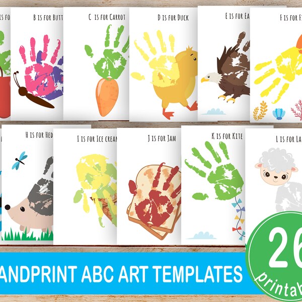 Handprint Alphabet - Etsy