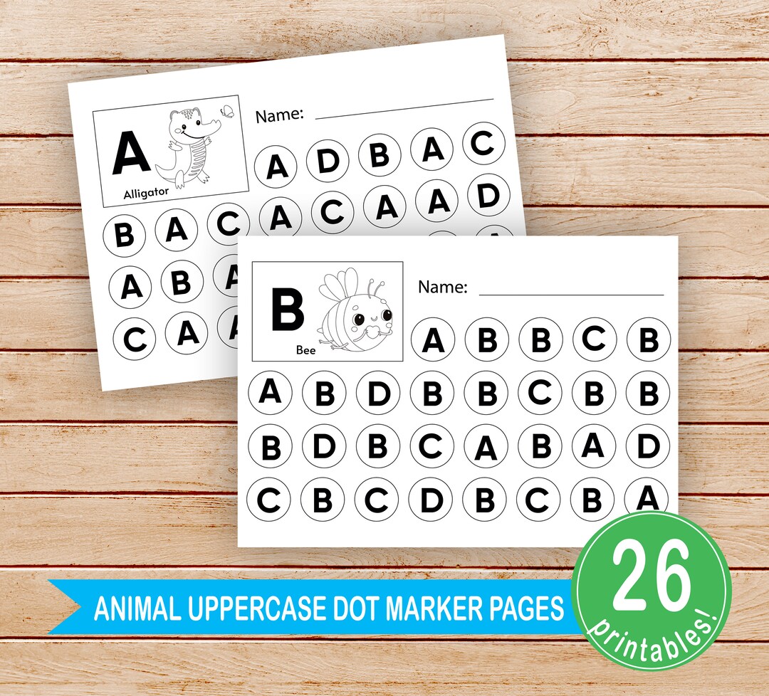 Printable Alphabet Dot Markers Uppercase Worksheets, DIY Classroom ...