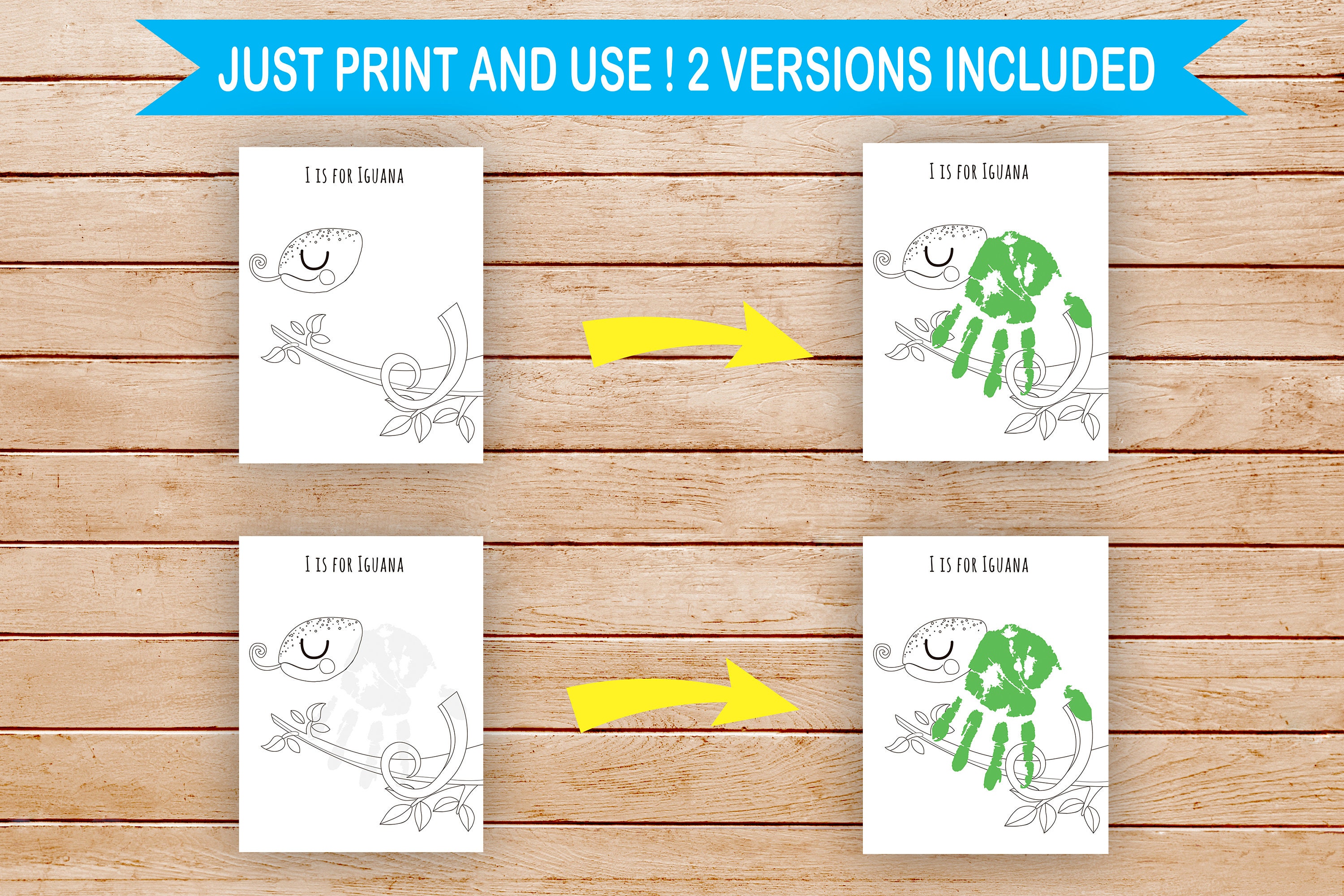 Animal Black and White Alphabet Handprint Artdiy Classroom - Etsy