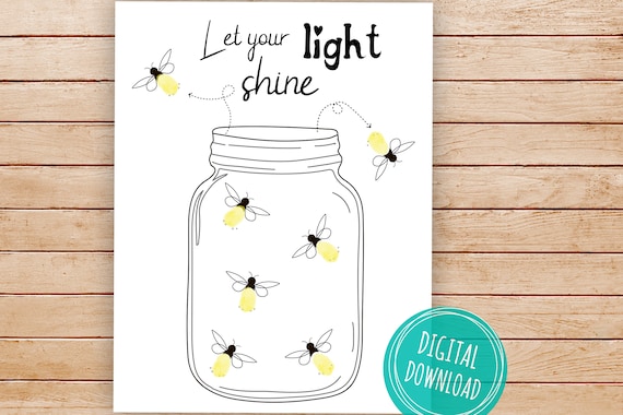 Printable Firefly Fingerprint Art Fingerprint Craft - Etsy