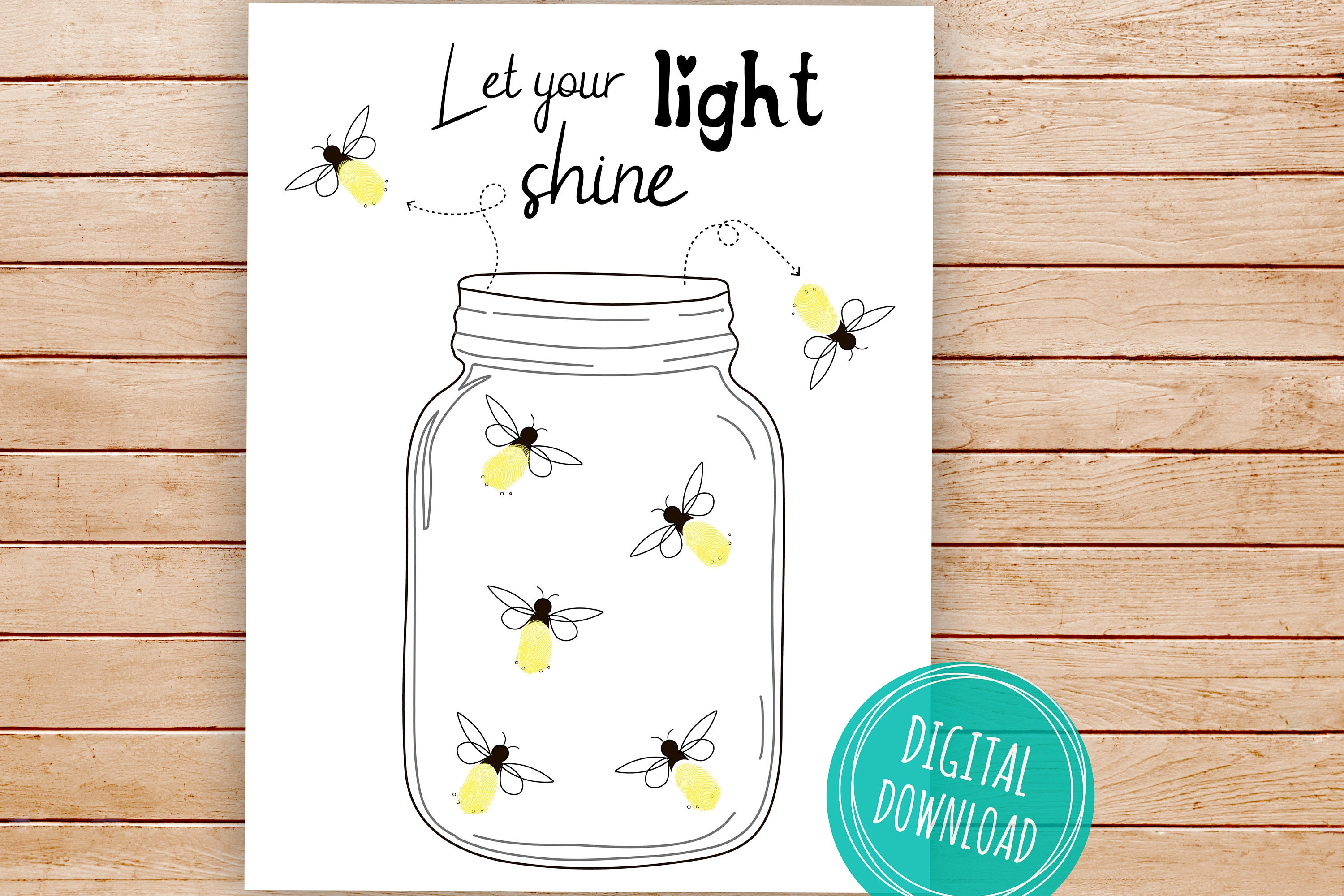 Printable Firefly Fingerprint Art, Fingerprint Craft, Lightning Bug ...