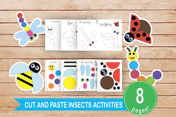 Printable Cut and Paste Activitiesarrange Insect Bodypaper - Etsy