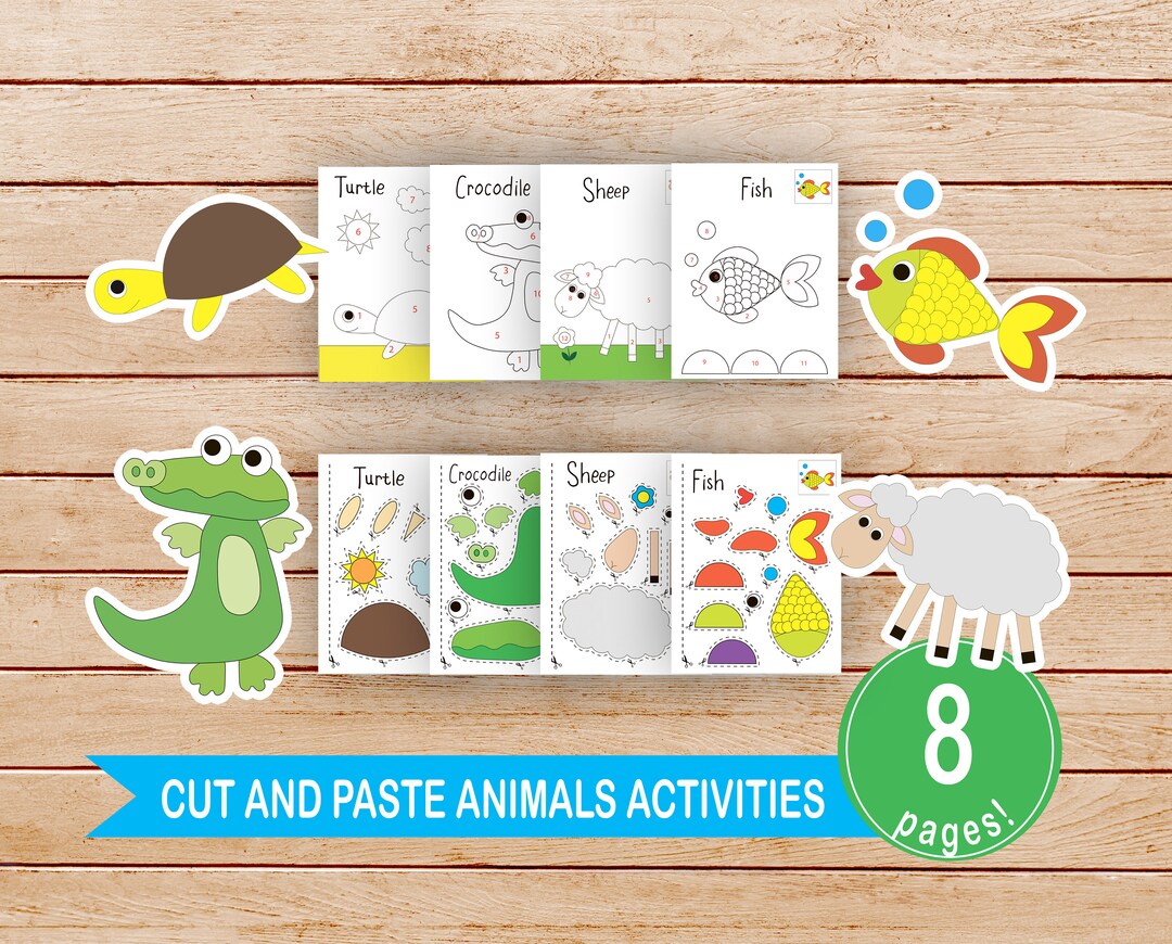 Printable Cut and Paste Activities,arrange Animal Body,paper Kids Craft ...