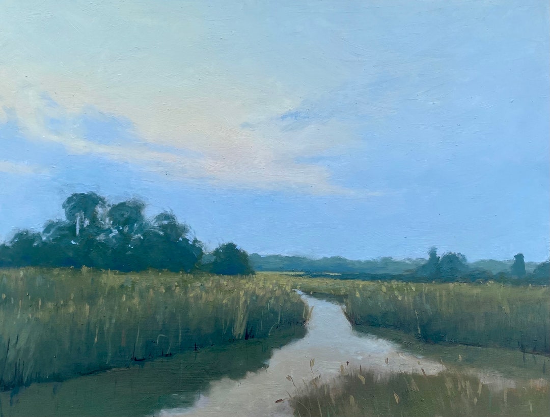 Original Oil Painting Tonalist Sunset Landscape Painting - Etsy